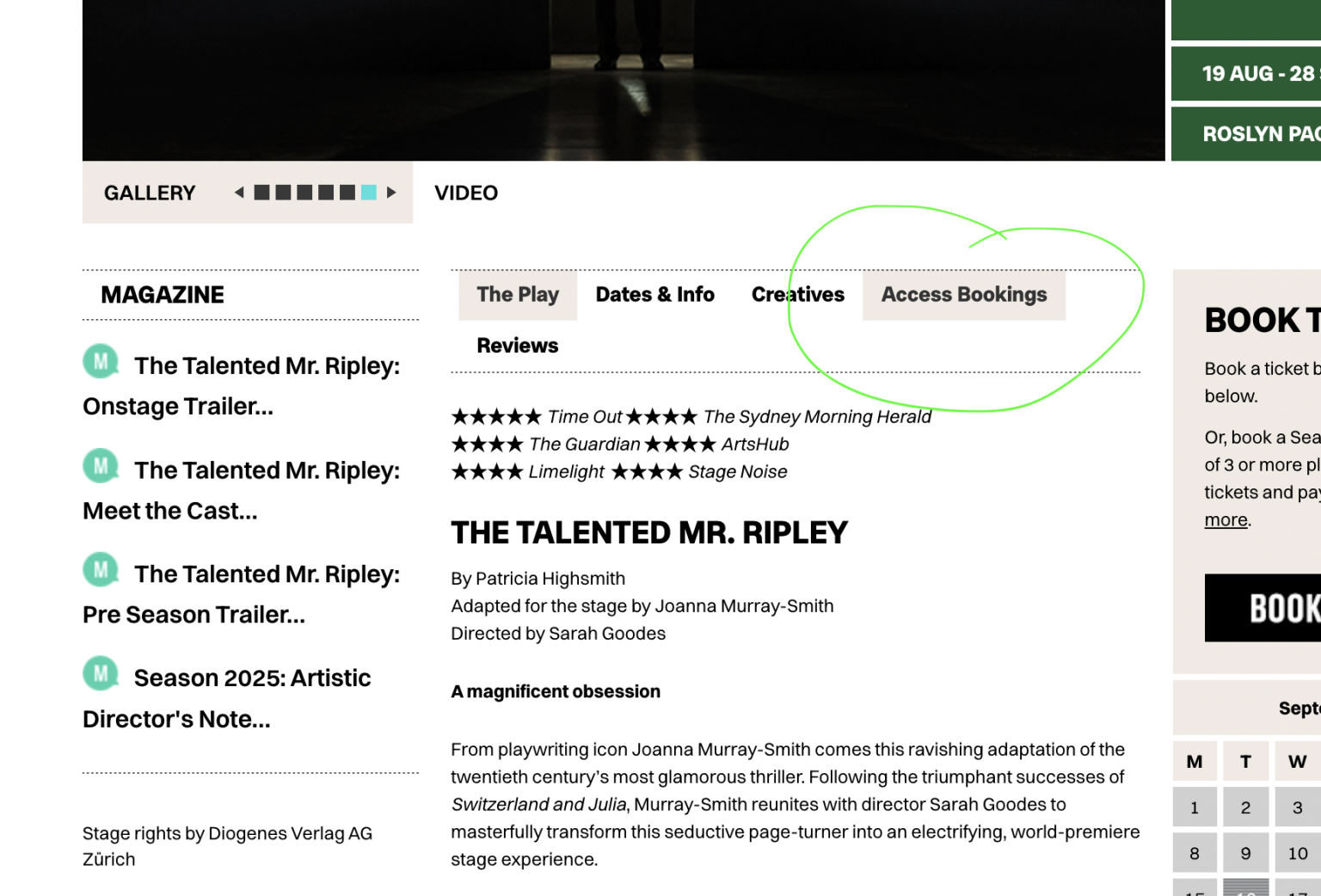 The Talented Mr. Ripley (STC) [Sydney] – Auslan Stage Left